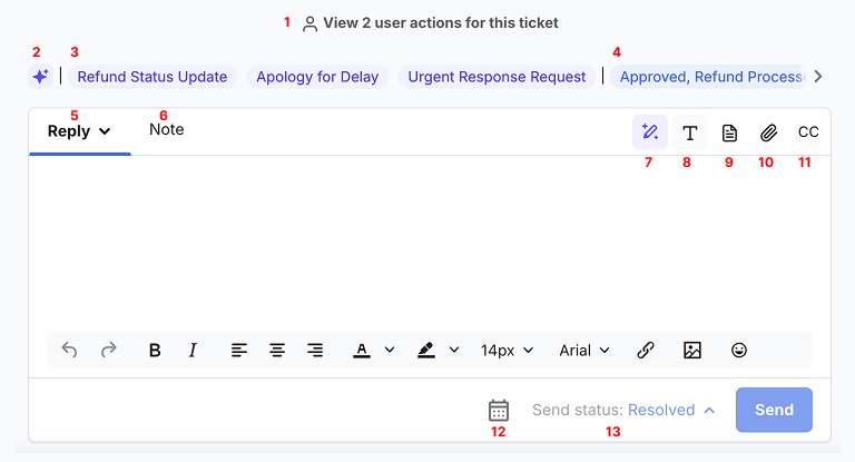 Exploring the ticket view | Mailbox and ticket handling | eDesk Support ...