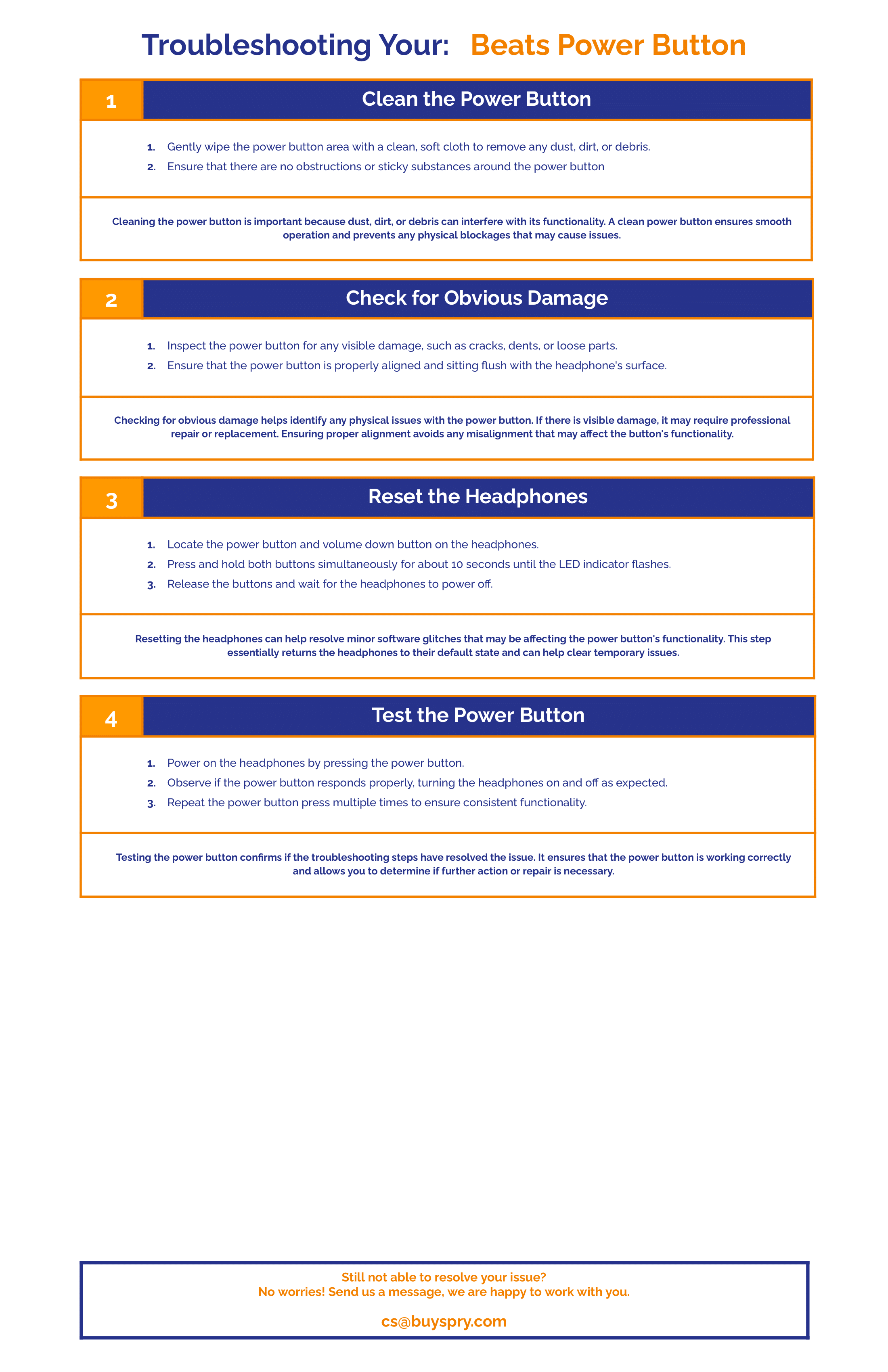 Beats Power Button Issue | Beats | BuySPRY Customer Center